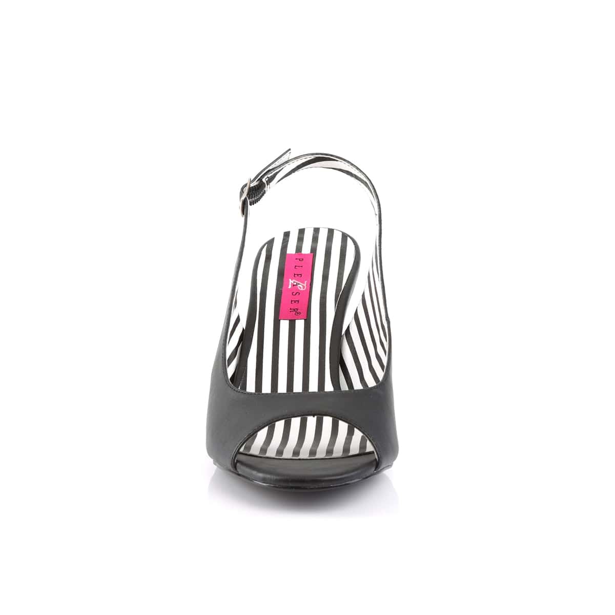 Pleaser Pink Label Single Soles JENNA-02 Black Faux Leather — SHOE ME